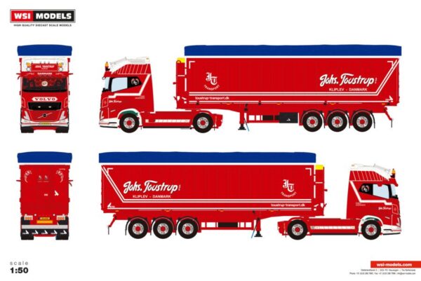 Johs. Toustrup; VOLVO FH AERO GLOBETROTTER XL 4X2 TIPPER VOLUME TRAILER ...