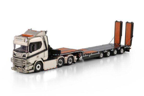 Dijkstra; SCANIA R NORMAL CR20N 6X2 TAG AXLE SEMI LOW LOADER WITH RAMPS ...
